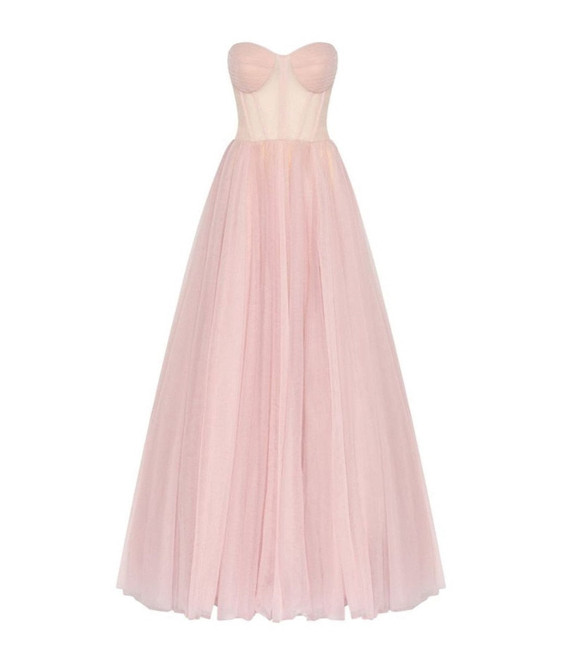 BIANCA Formal Dress | Long Strapless Gown in Pastel Colors – Lula Bridal