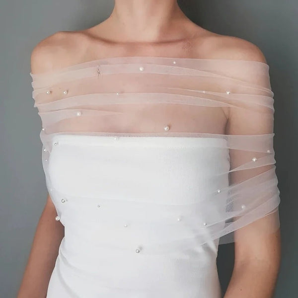 Bridal Wrap with Pearls | Elegant Beaded Wedding Accessory – Lula Bridal